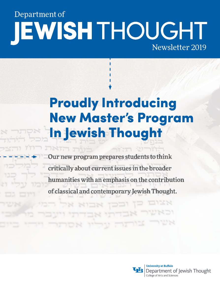 Newsletter 2019 - Department of Jewish Thought - University at Buffalo